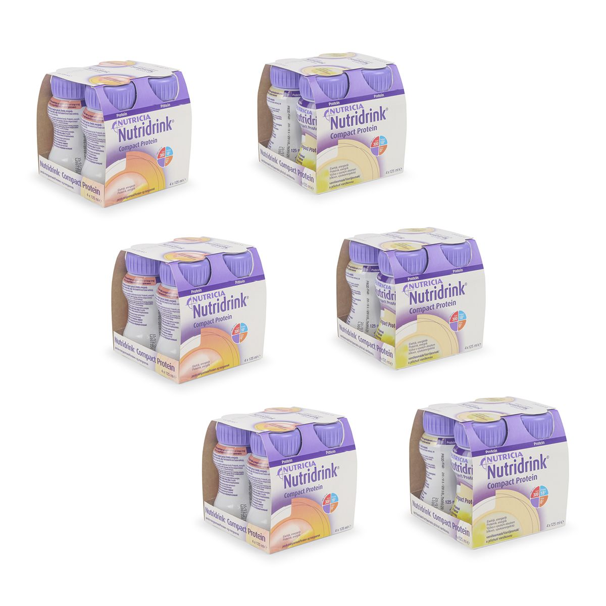 Nutridrink Compact Protein Combi Product: 3 Perzik-Mango + 3 Vanille ...