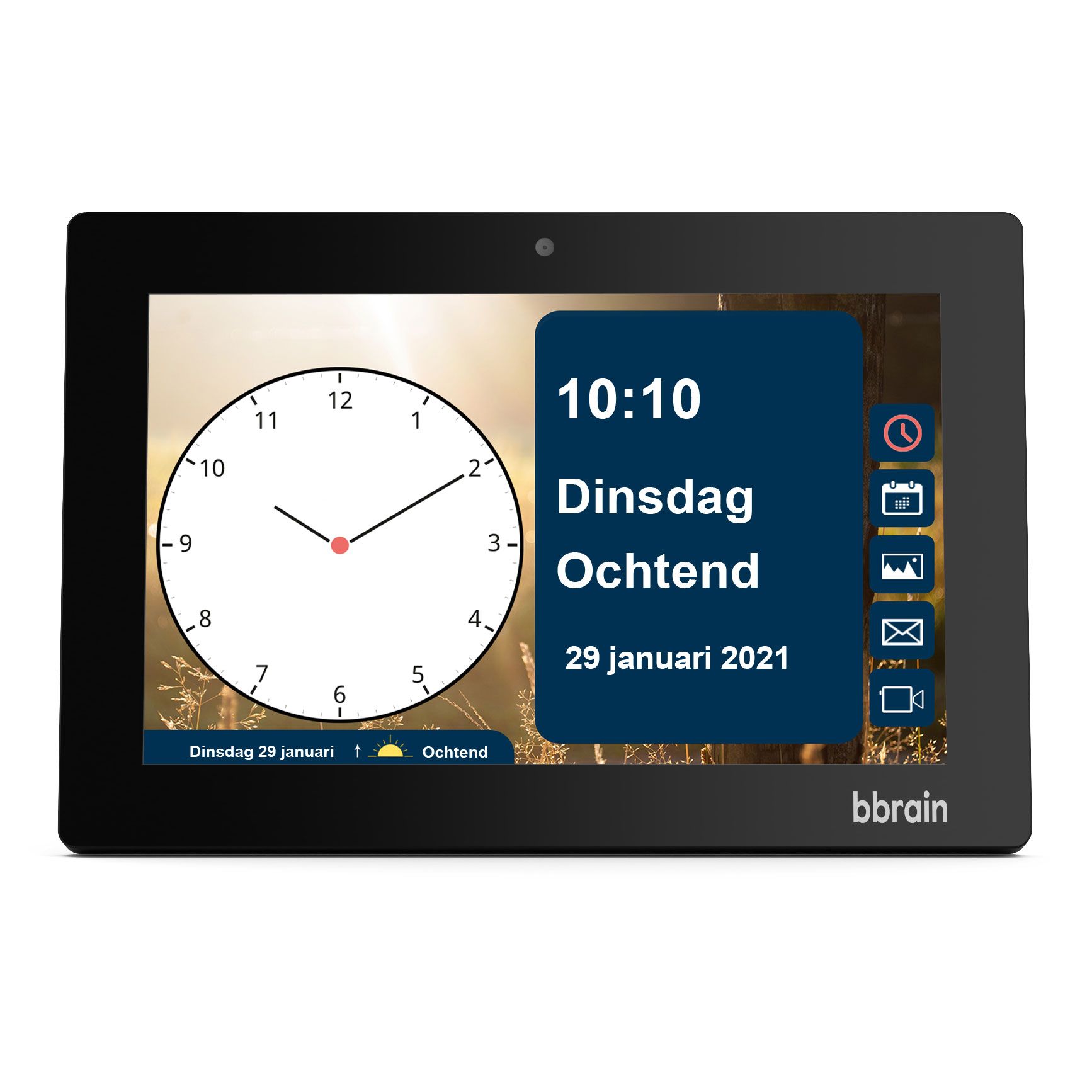 BBrain Basic - Analoge Dementieklok 10 inch - Zwart - Hulpmiddelwereld