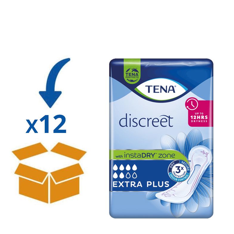 TENA Discreet Extra Plus | 12 pakken van 16 stuks - Hulpmiddelwereld